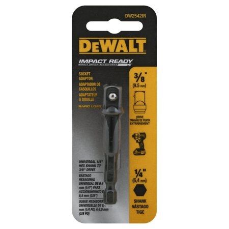 DeWALT 1/4-Inch Hex Shank to 3/8-Inch IMPACT READY Socket Adapter