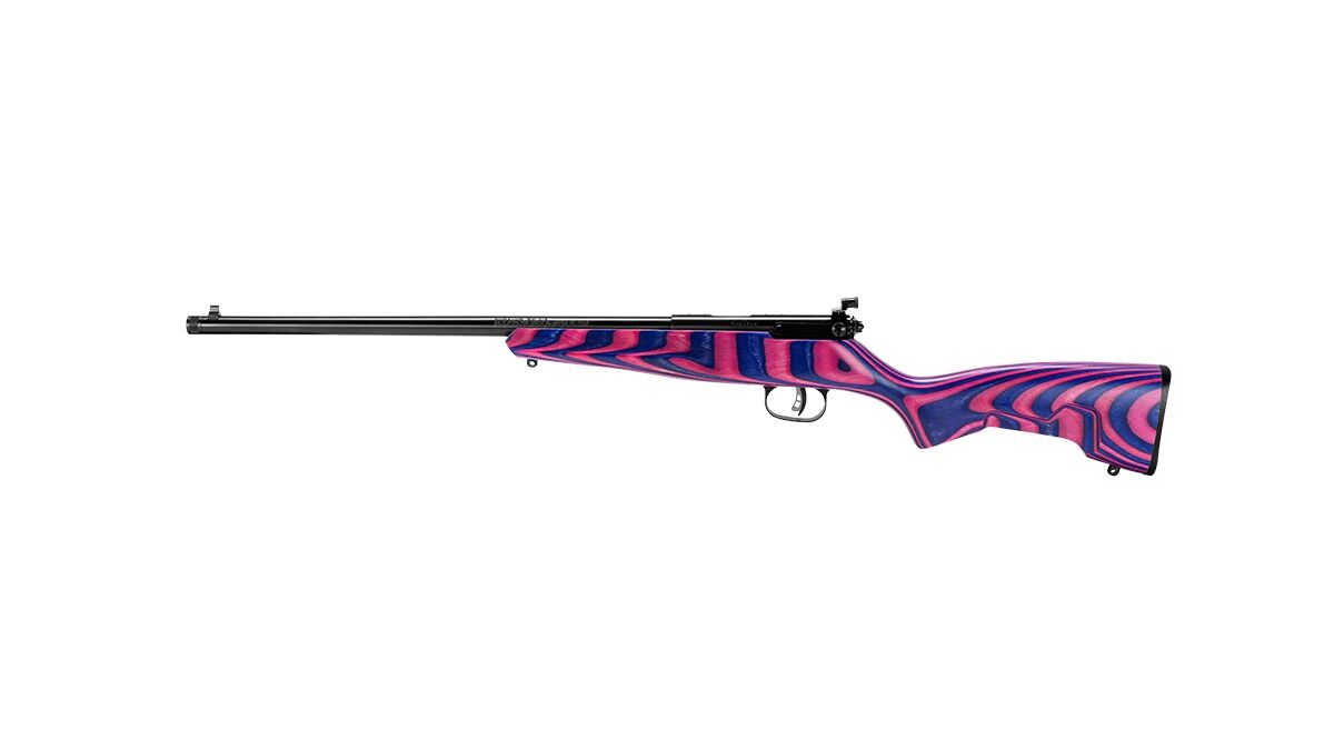 Savage Arms Pink/Purple Rascal Minimalist 22 LR Rimfire Rifle, 1-Rd