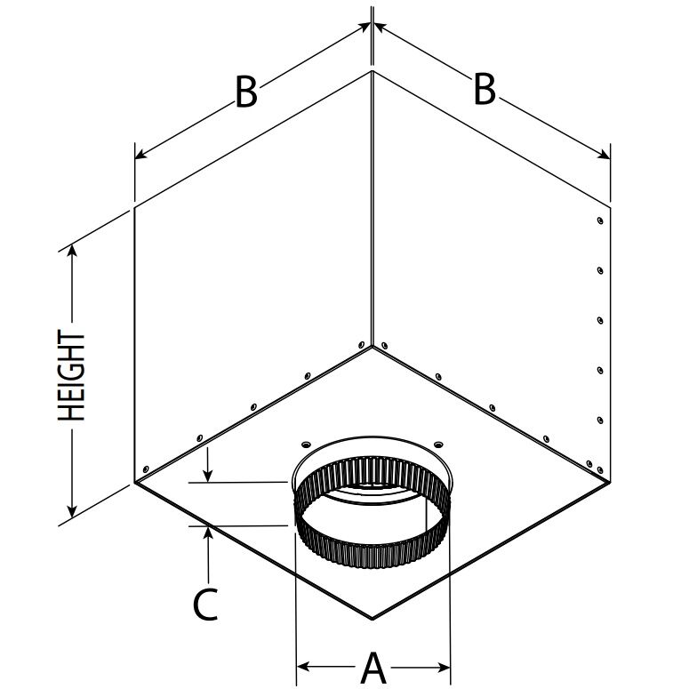 DuraVent DuraTech Square Ceiling Support Box, 6-In x 24-In